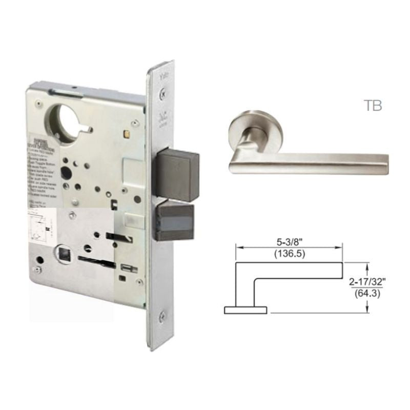 Accentra (Yale) TBR3-8802RL-626 Privacy with Deadbolt Mortise Lock, Sa