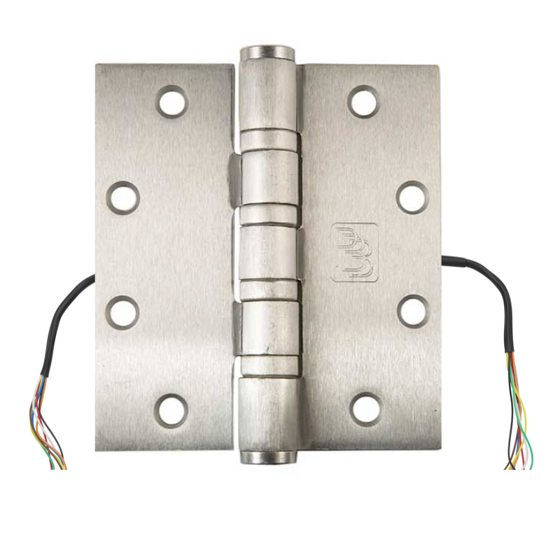 PBB EL4-4B51 5" x 5" US32D Electrified Heavy Weight Hinge, Ball Bearin