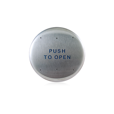 BEA 10PBR Blue Push to Open text Push Plate