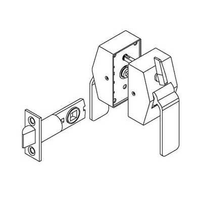 ABH 643A-US32D Cylindrical Hospital Push & Pull Latches, Privacy Funct